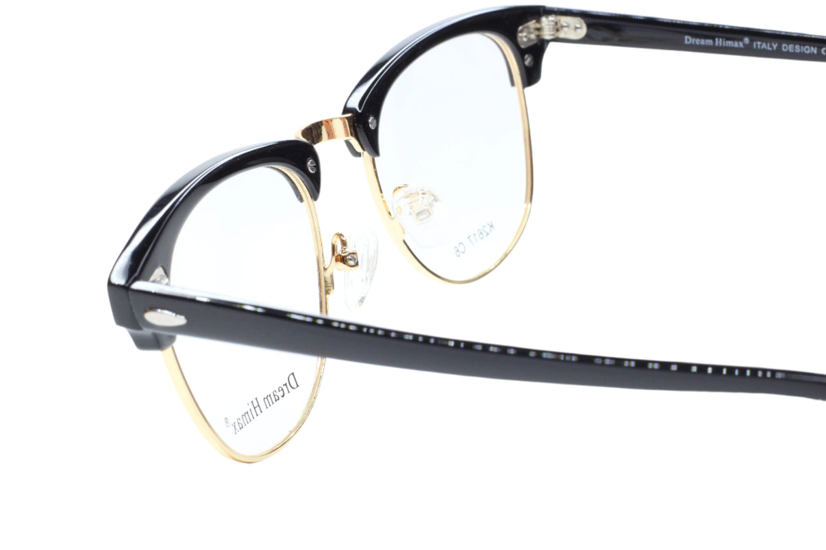Dream Himax K2617 Black Gold Clubmaster Designer Italy Eyeglasses – ABC ...