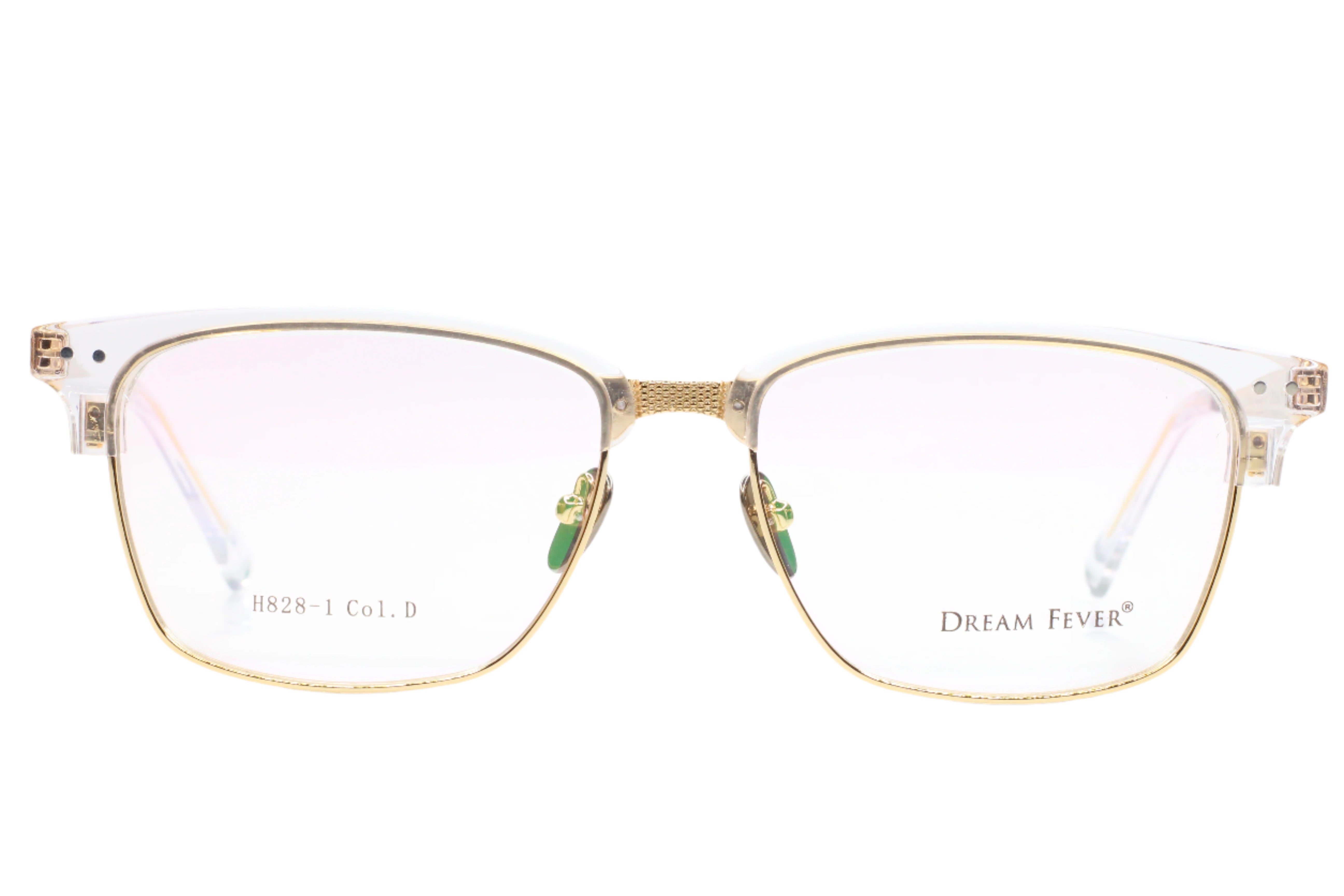 Dream Fever H828 Crystal Clear Gold Luxury Italy Eyeglasses -Ma – ABC ...